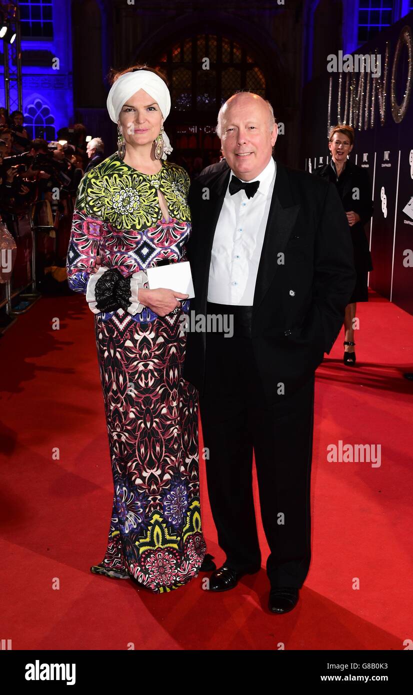 Julian fellowes and wife emma kitchener fellowes hi-res stock ...