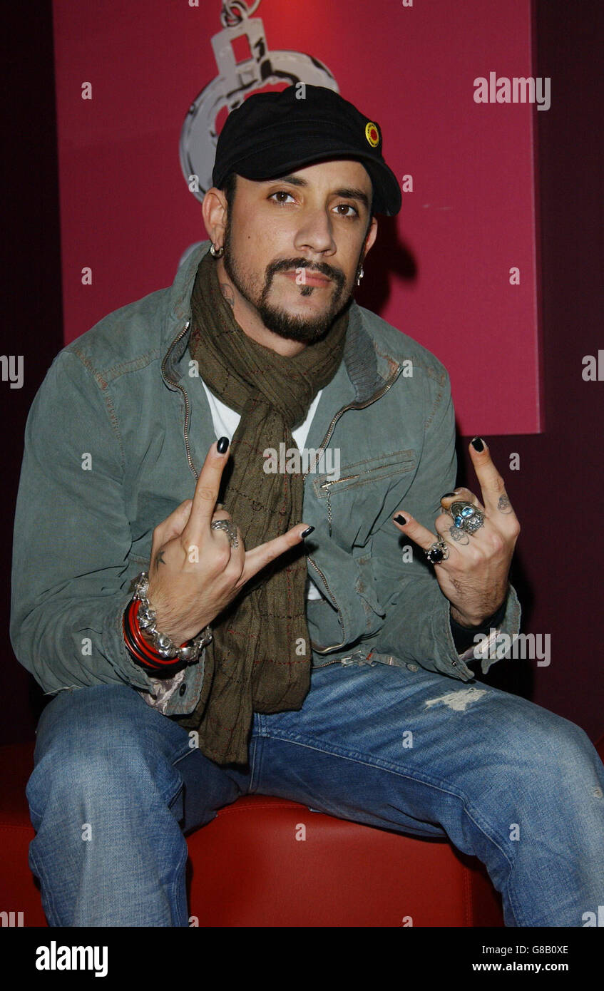 MTV's TRL - Total Request Live - Leicester Square. Singer A.J. from The ...