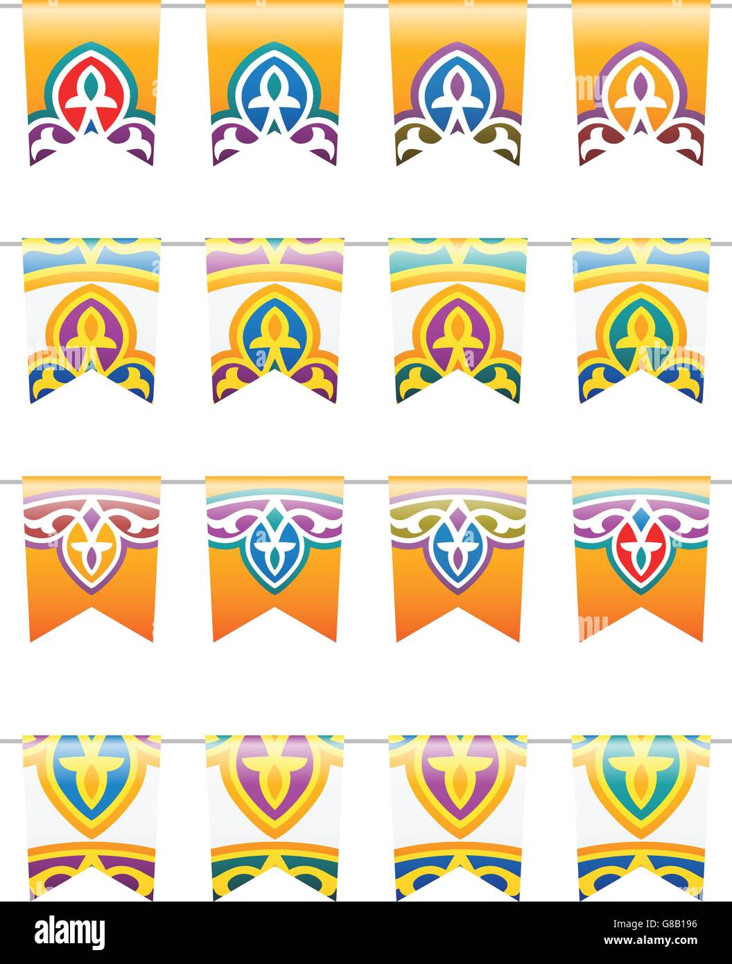 Vector Colorful Ramadan Traditional Decorative Flags Stock Vector Image ...