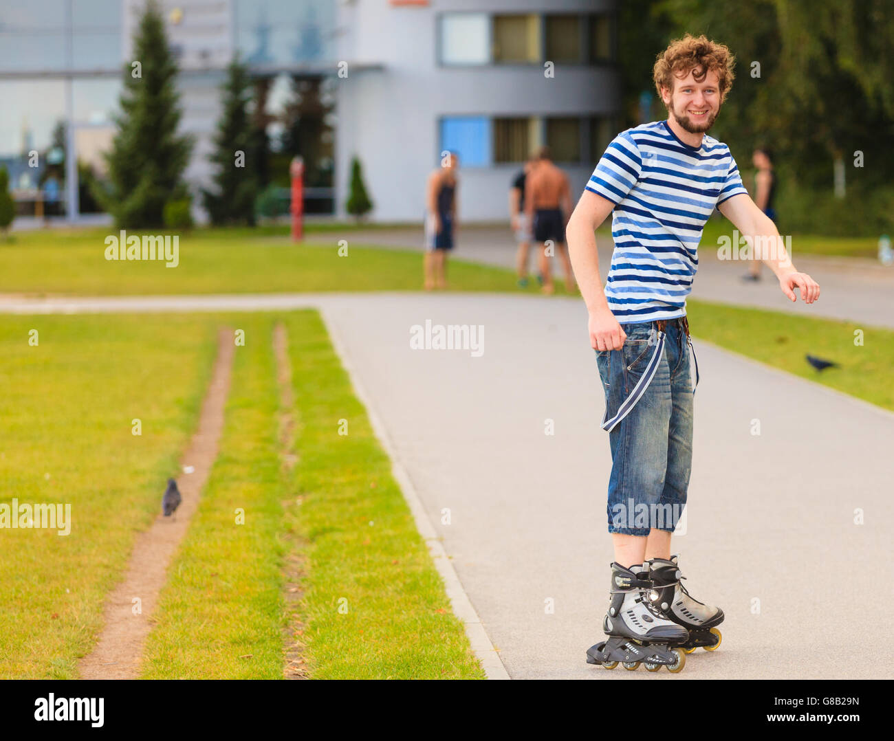 Man on rollerskates hi-res stock photography and images - Alamy