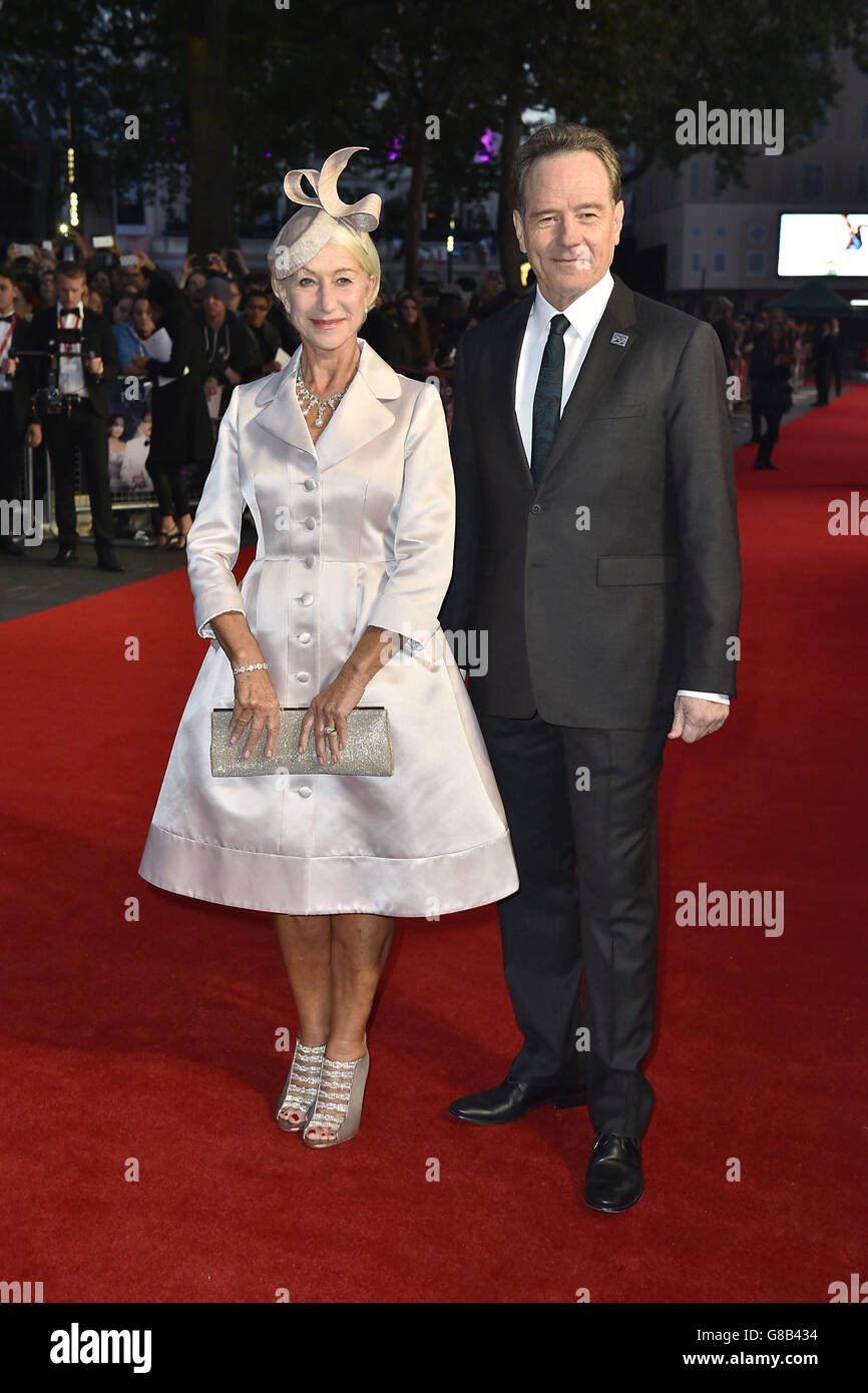 Helen Mirren and Bryan Cranston attending the Trumbo Premiere held ...