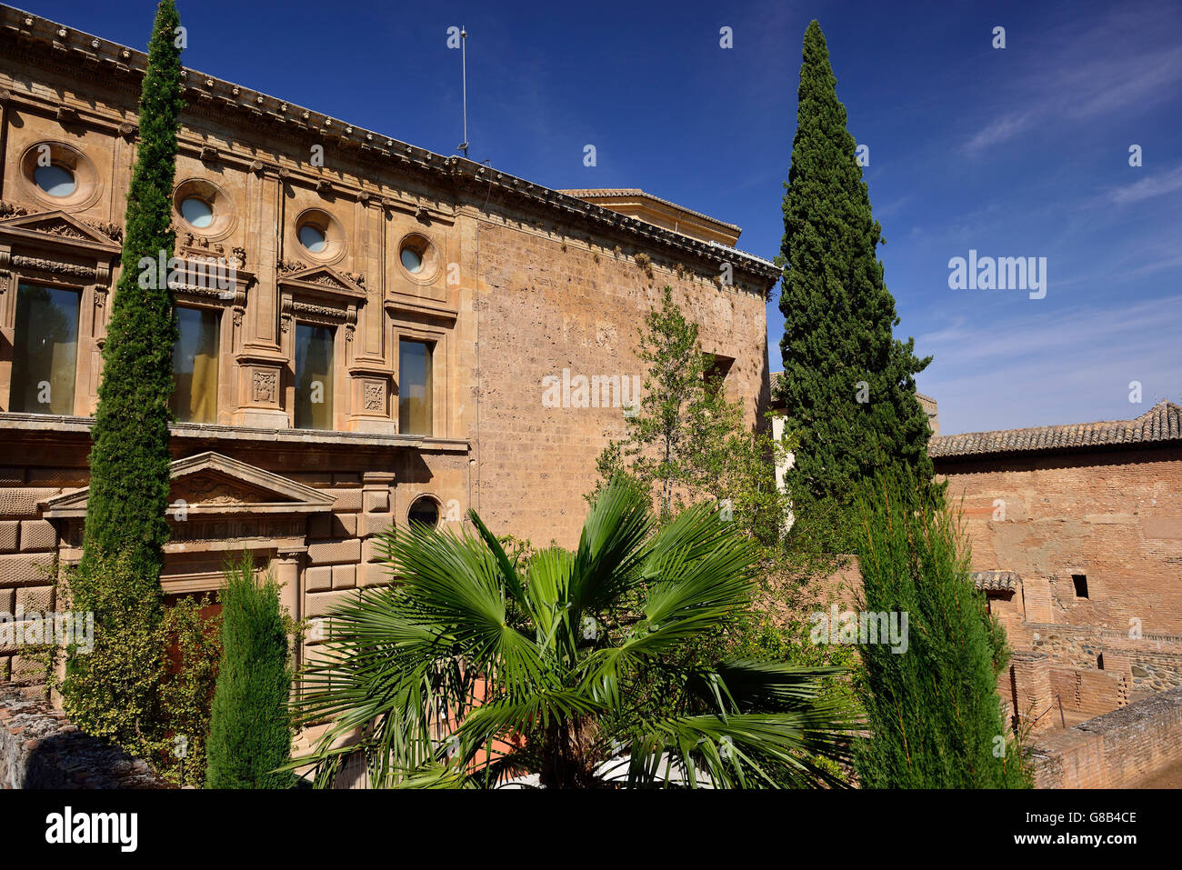 palace of Charles V., Alhambra museum, Alhambra, Granada, Andalusia ...