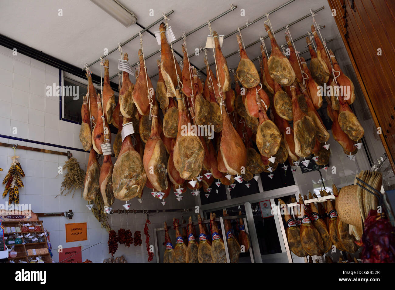 ham, producing of ham, Trevelez, La Alpujarra, Andalusia, Spain Stock ...