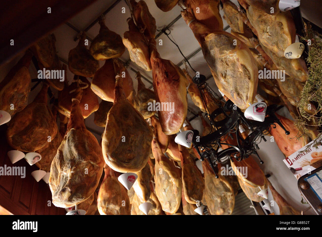 ham, producing of ham, Trevelez, La Alpujarra, Andalusia, Spain Stock ...