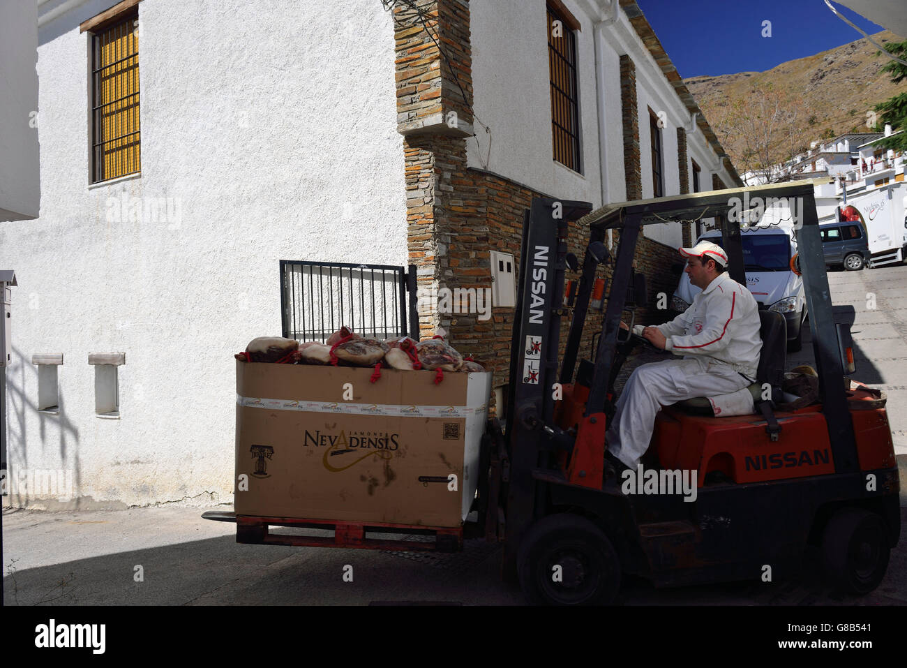 producing of ham, Trevelez, La Alpujarra, Andalusia, Spain Stock Photo ...