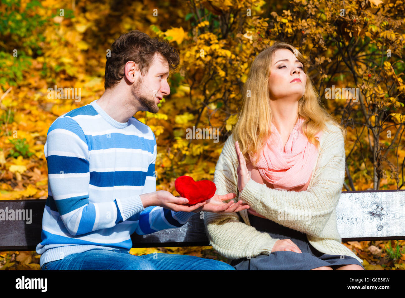 Confessing love and affection with romantic gesture. Rejection and ...