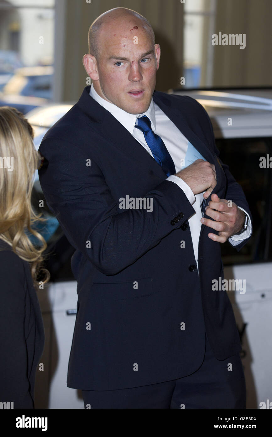 Australia's hooker and captain Stephen Moore arrives for a reception to ...