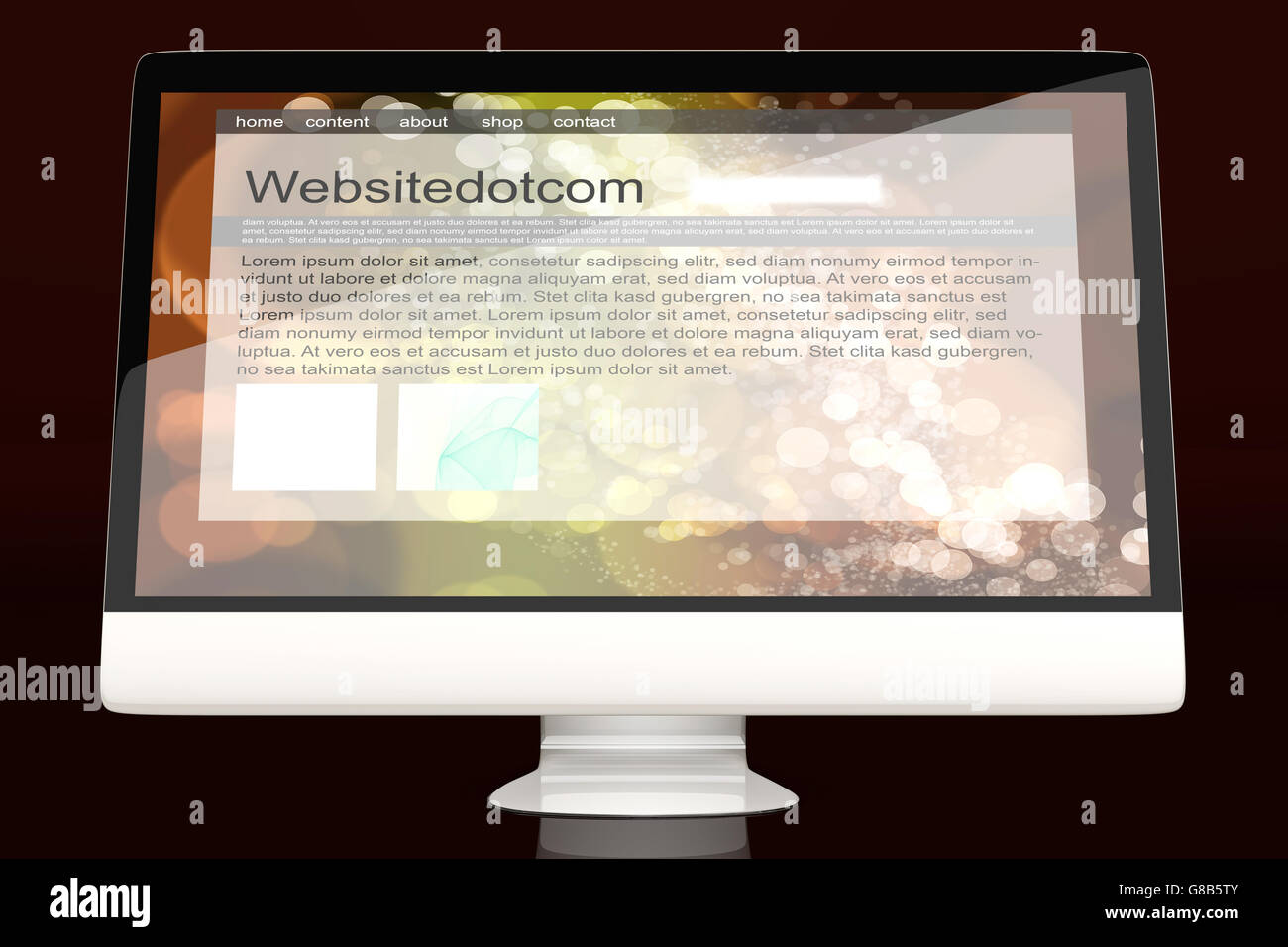 All in one Computer showing a generic website. 3d illustration Stock ...