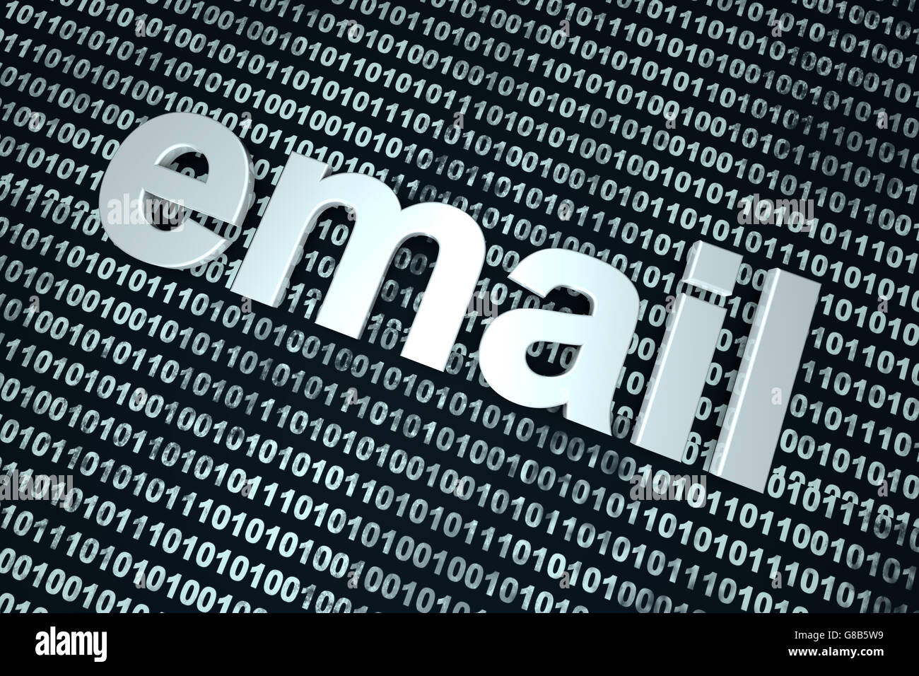 Email binary background. 3D Illustration Stock Photo - Alamy