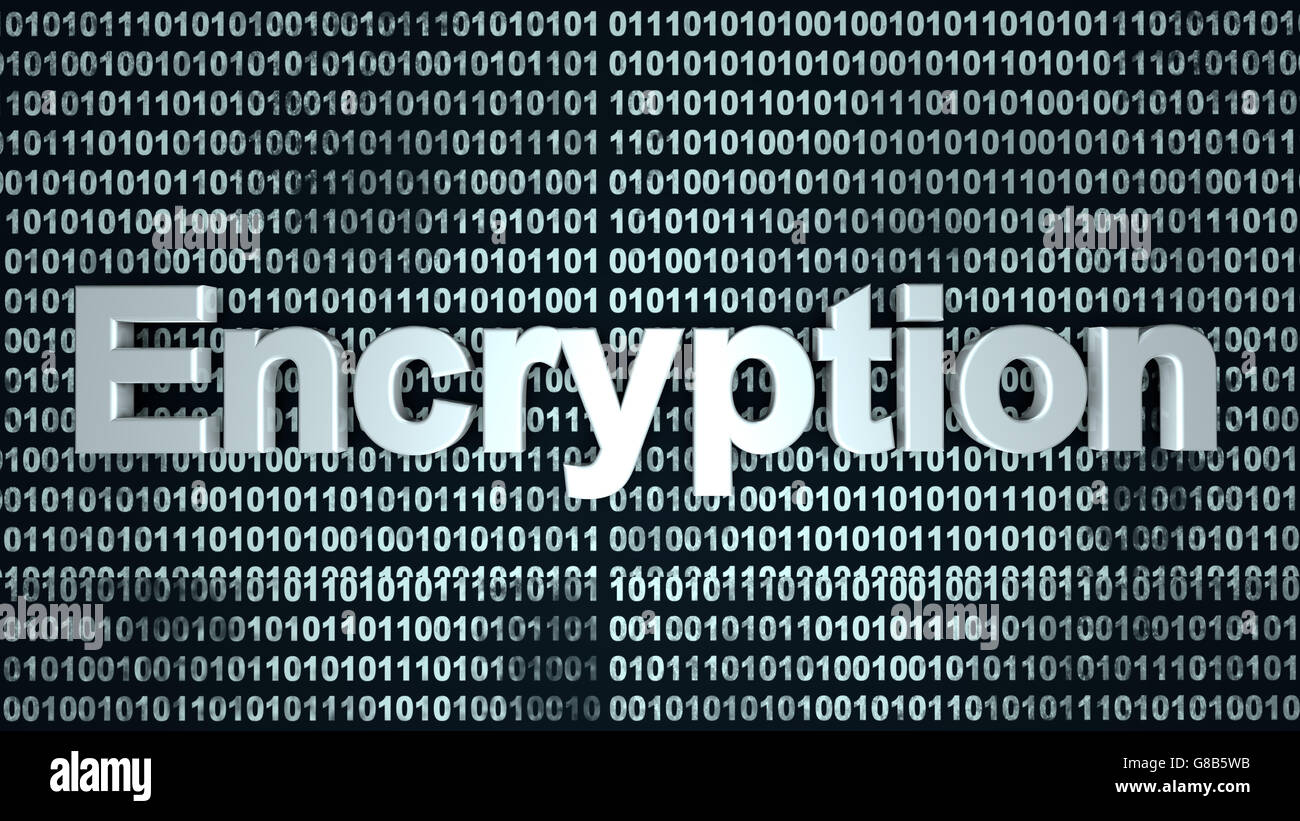 The word Encryption over a binary background Stock Photo - Alamy