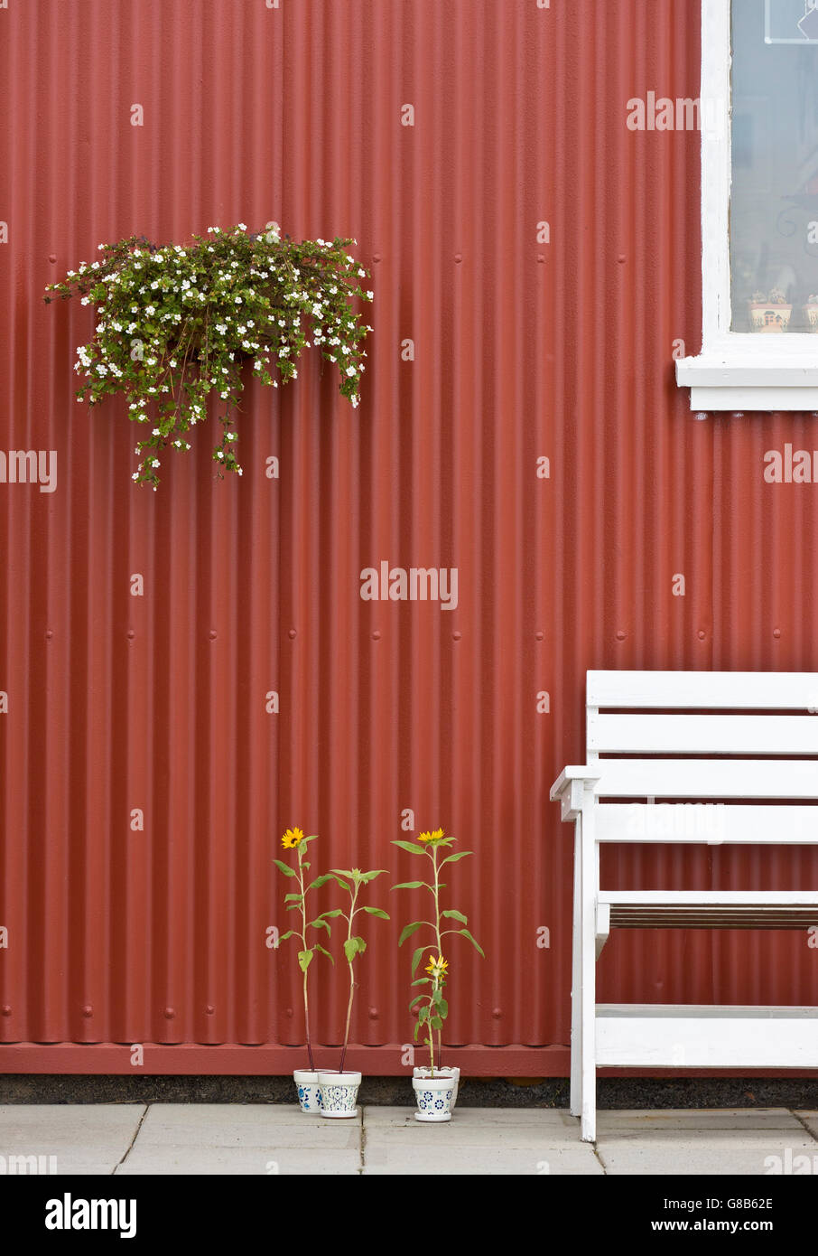 Side of an old house in a small town, Eyrarbakki, Iceland Stock Photo ...