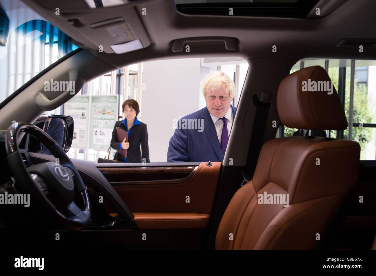 Mayor of London Boris Johnson visits the car manufacturer Toyota's ...