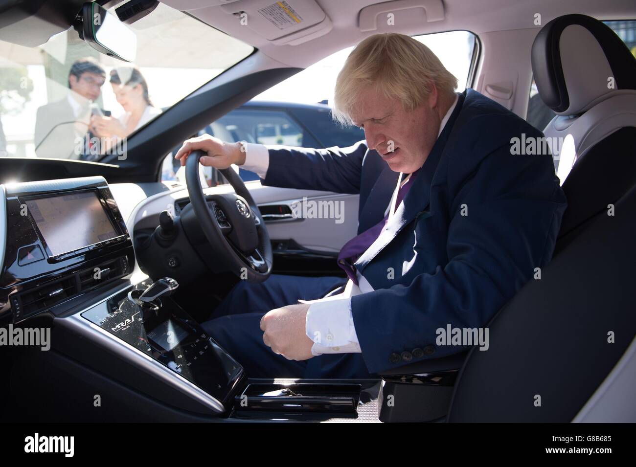 Mayor of London Boris Johnson visits the car manufacturer Toyota's ...