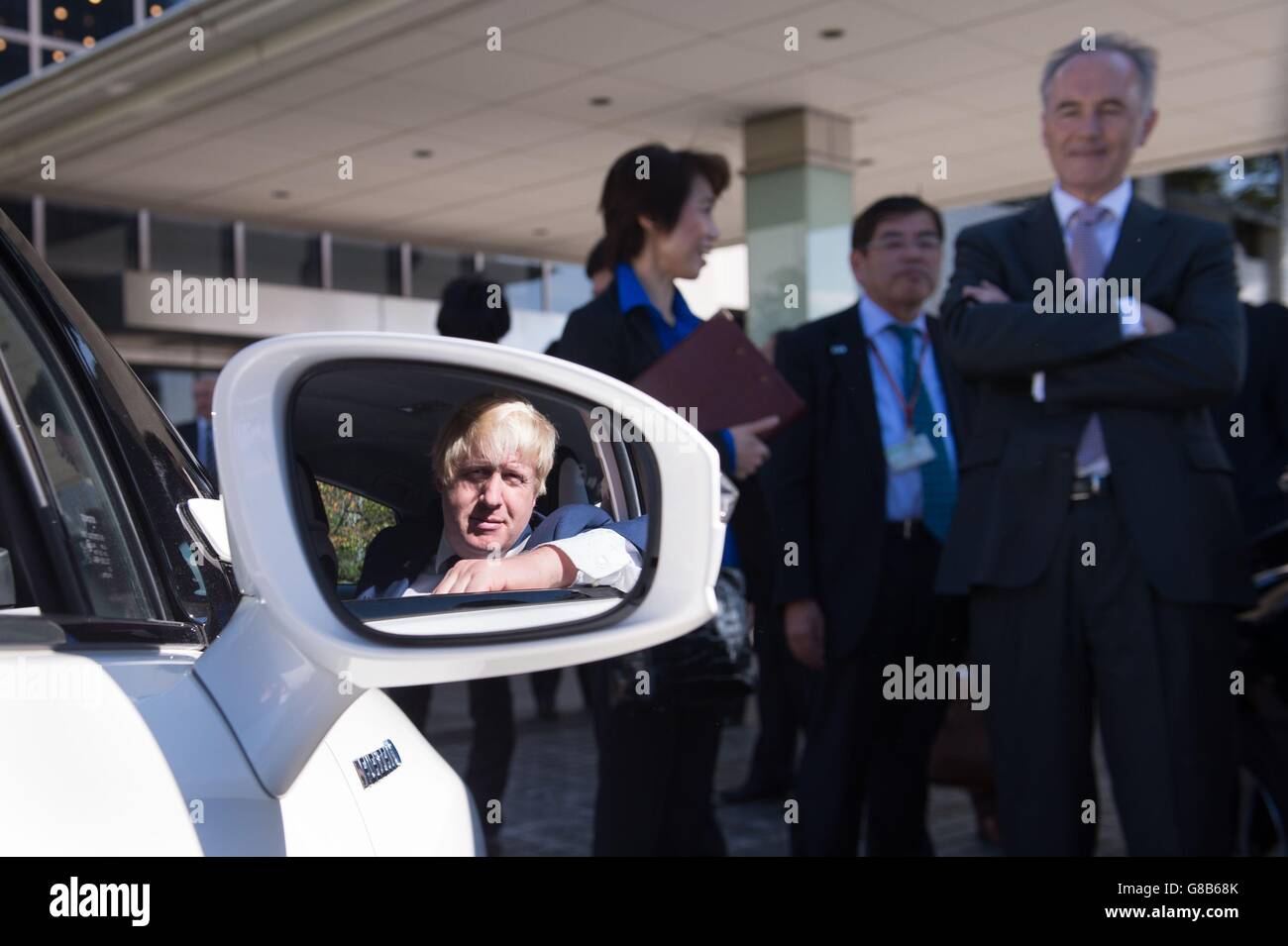 Where he saw their new hydrogen powered car the mirai hi-res stock ...