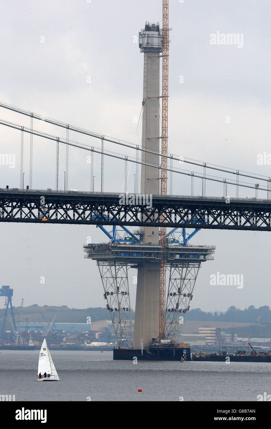 Work continues on the Queensferry Crossing, road bridge being built ...