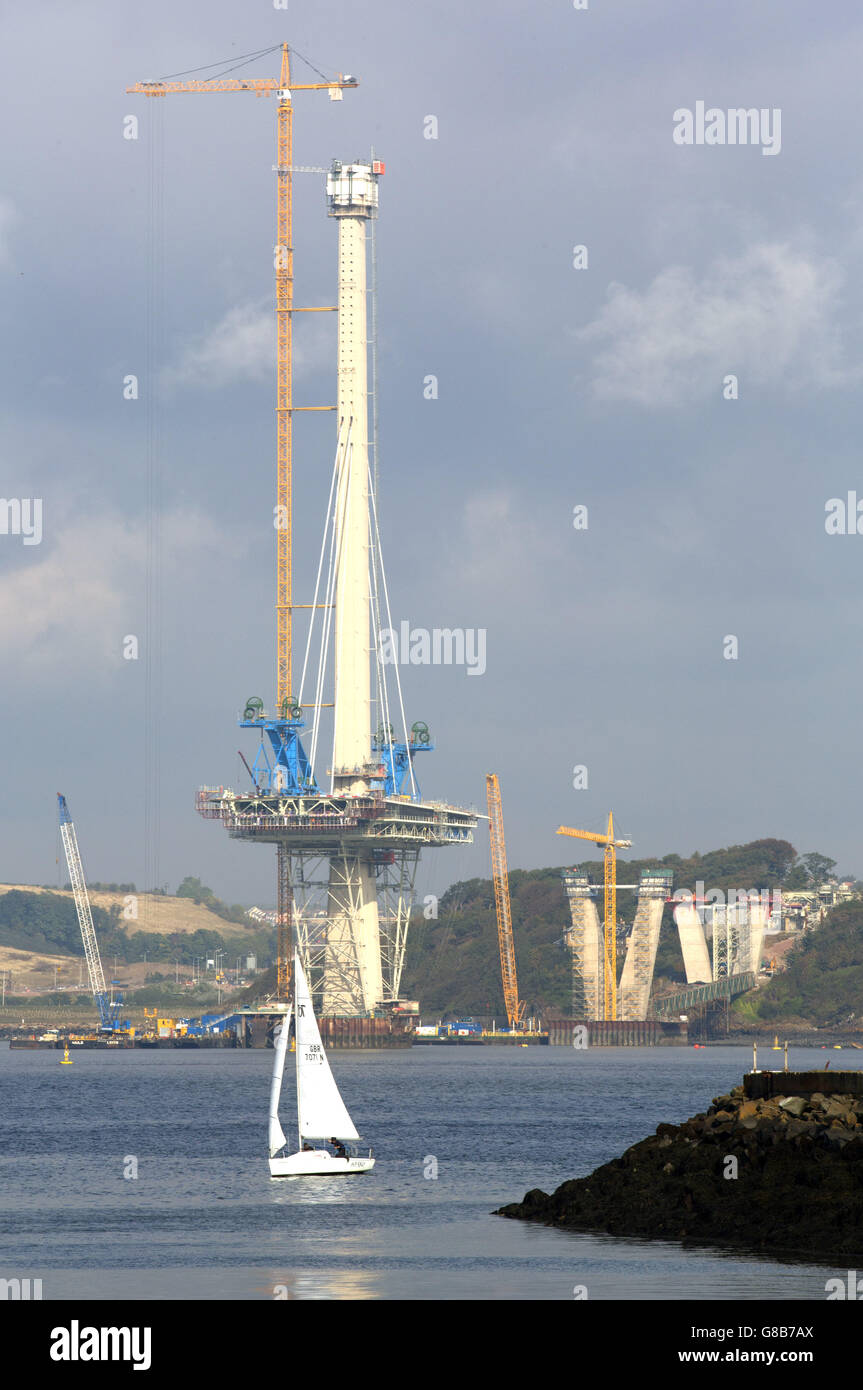 Work continues on the Queensferry Crossing, road bridge being built ...