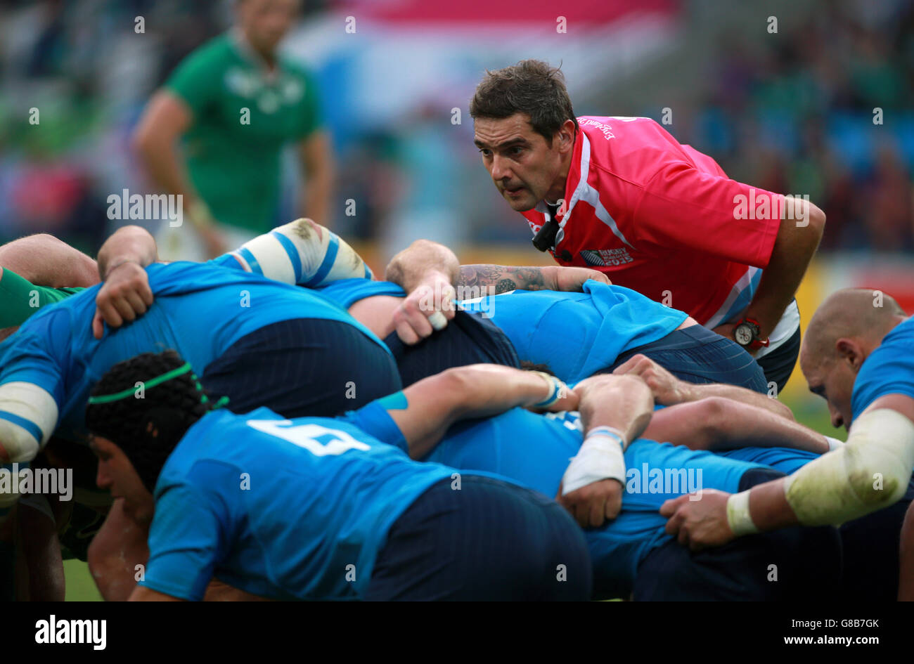 Referee during the world cup match at the olympic stadium hi-res stock ...