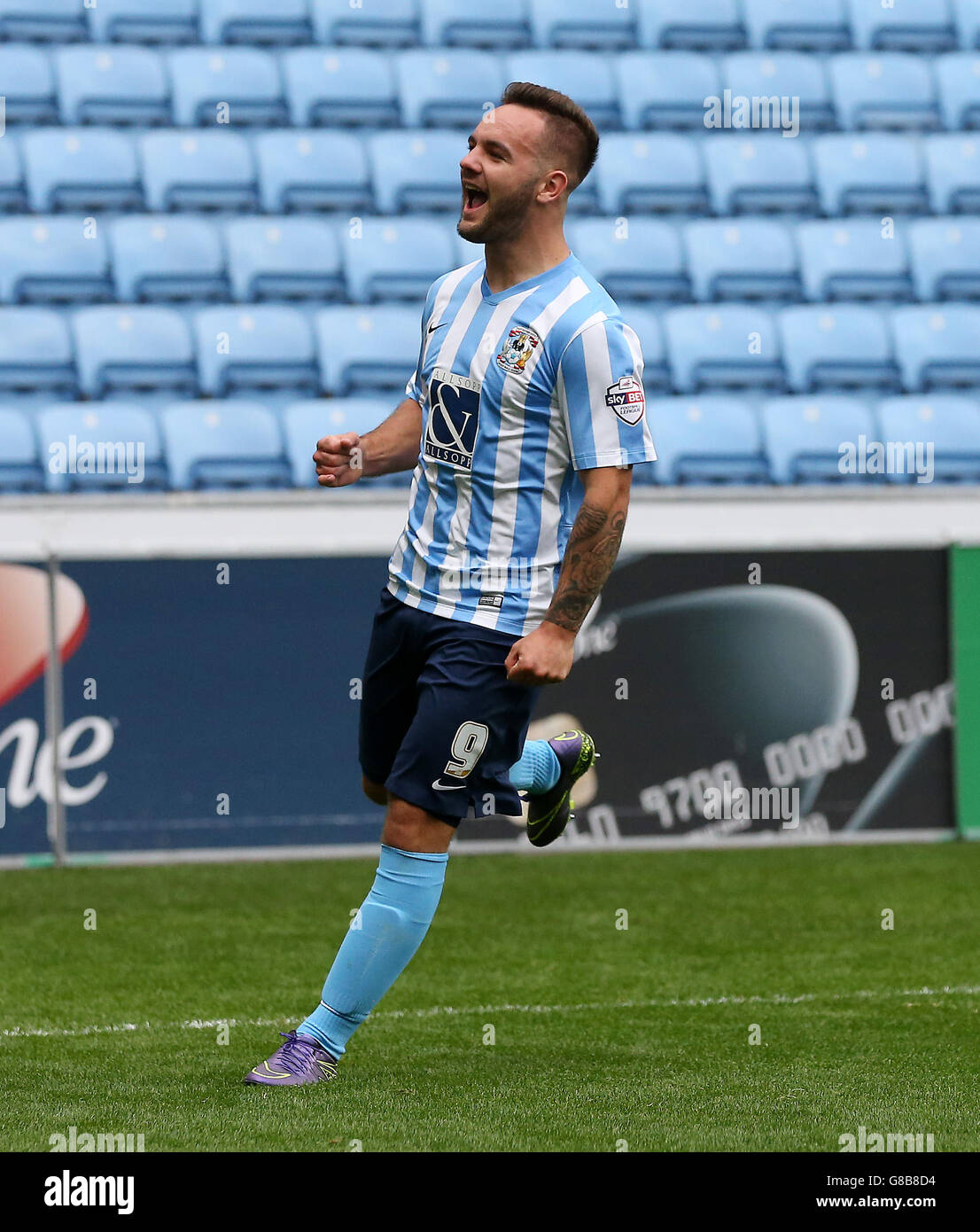 Coventry citys adam armstrong celebrates after scoring their third goal ...