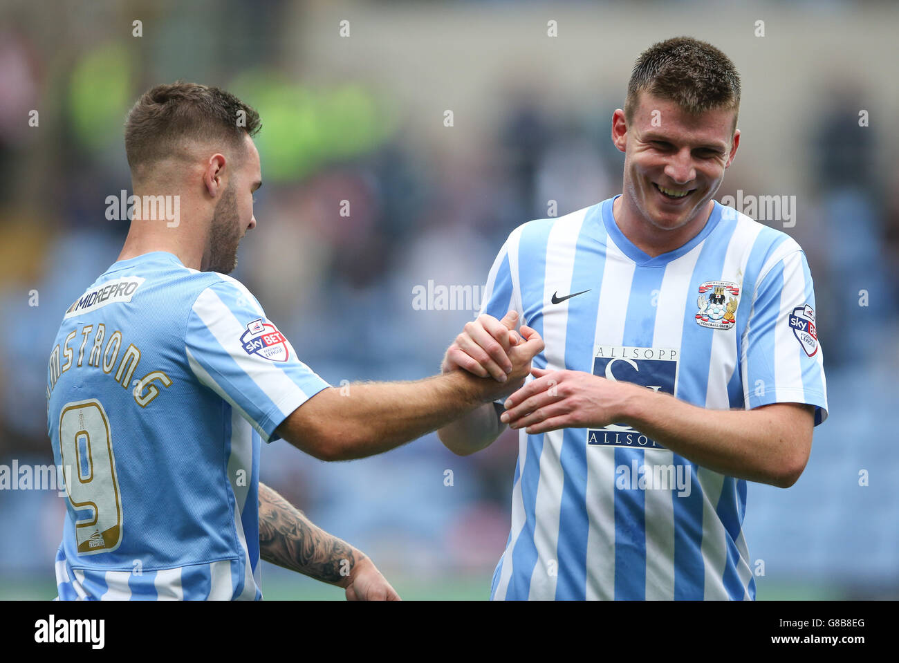 Coventry City's Adam Armstrong celebrates after scoring their third ...