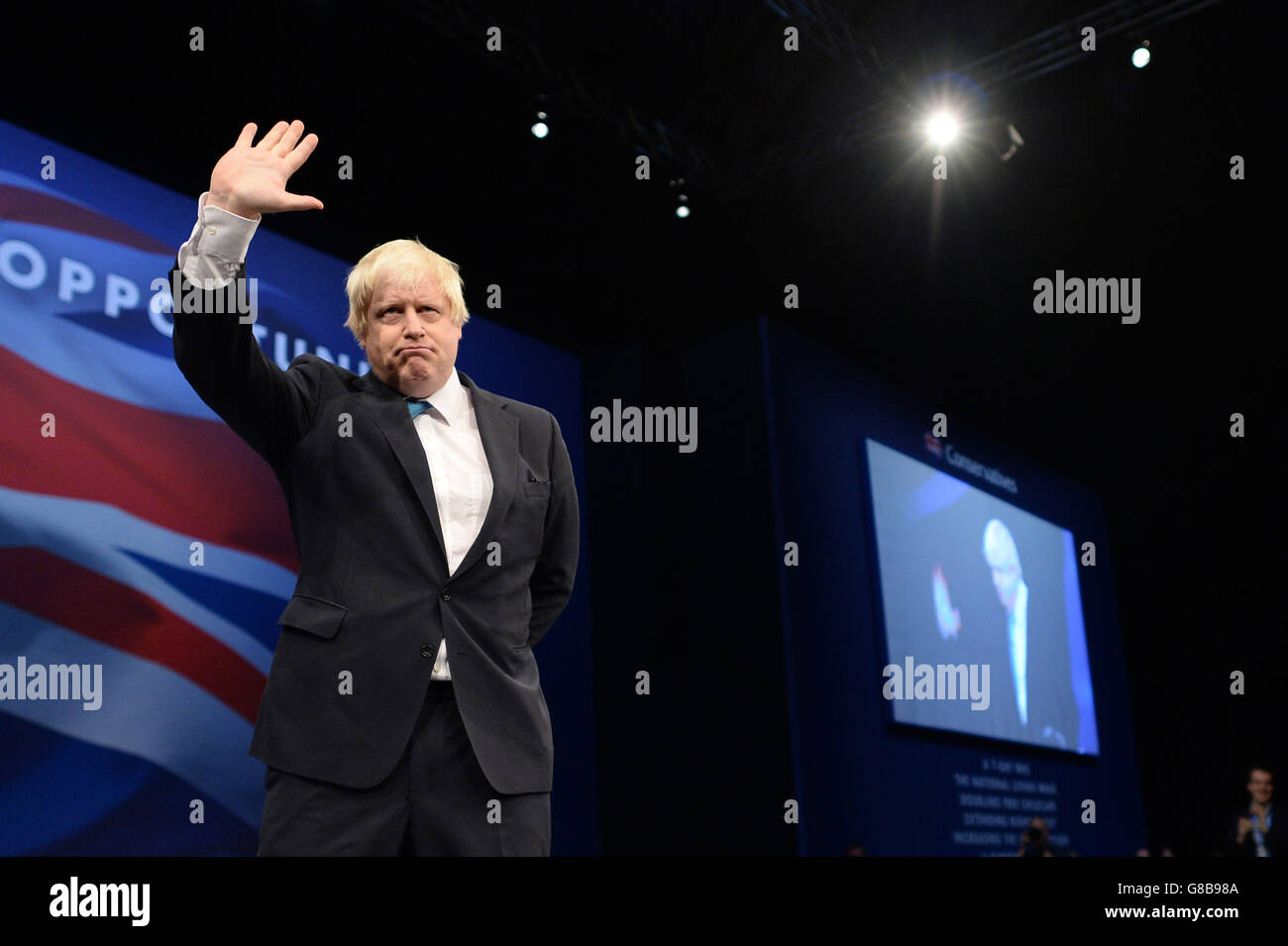 Delivers speech conservative party conference manchester central hi-res ...