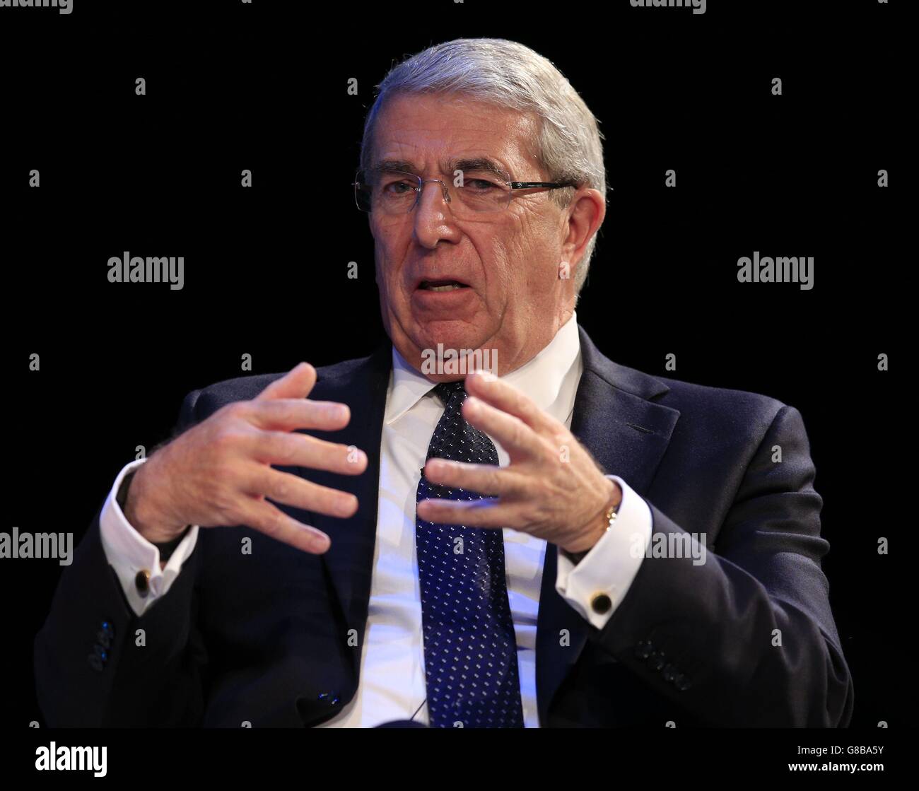 Chairman of BAE Systems Roger Carr participates in a discussion during ...