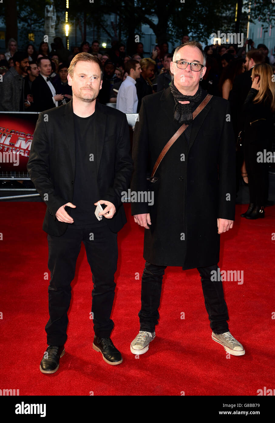 Adrian utley geoff of portishead attending the high rise premiere hi ...
