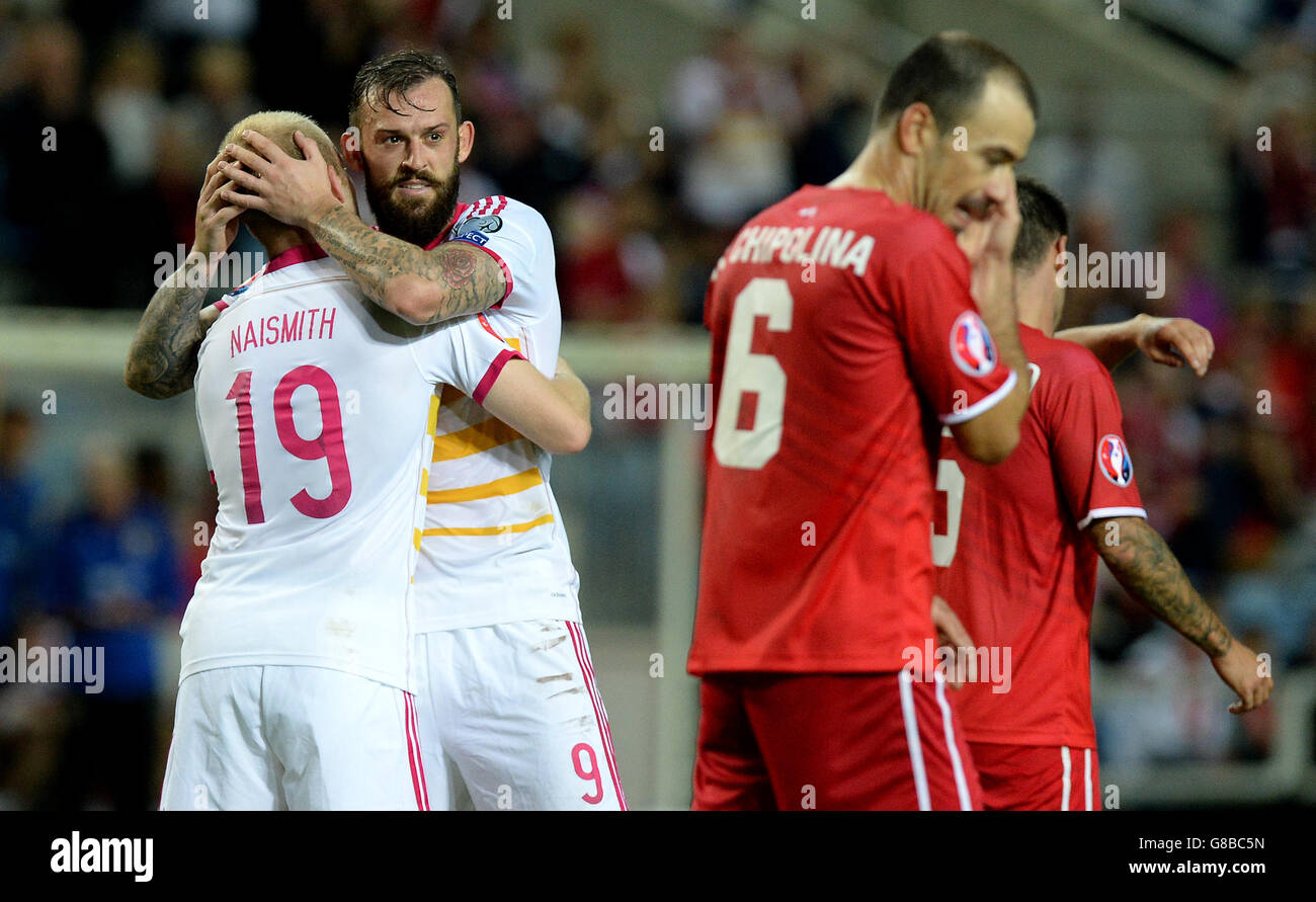 Scotland's Steven Fletcher celebrates scoring his hat-trick during the ...