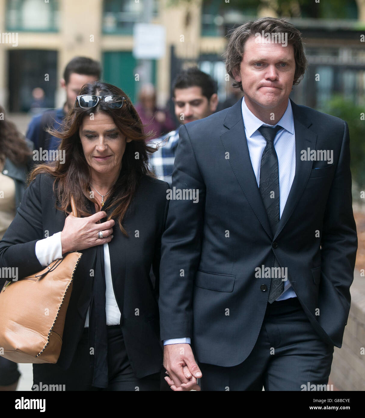 Former New Zealand cricketer Lou Vincent arrives with his partner Susie ...