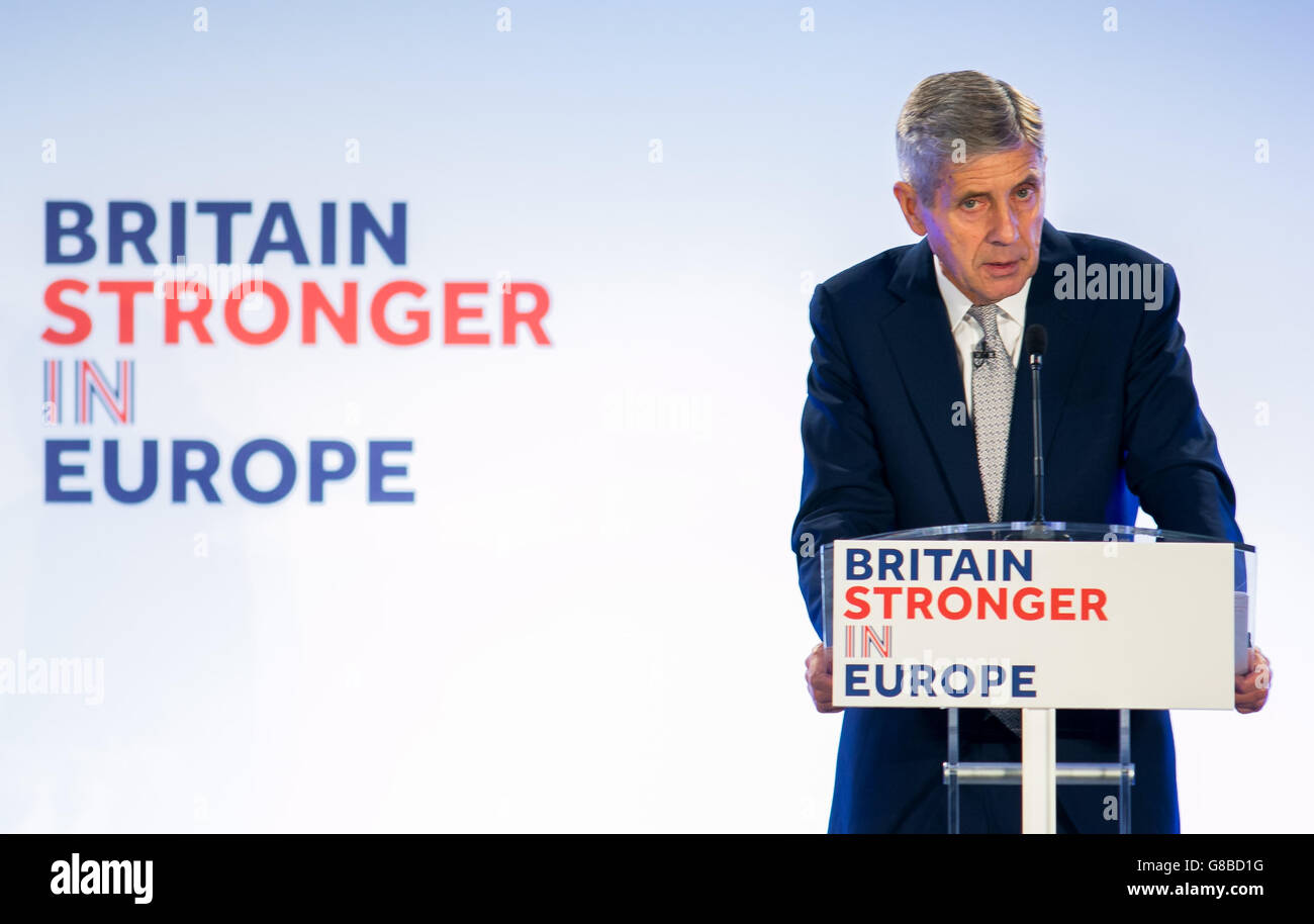 Lord Rose speaking at the launch of the Britain Stronger in Europe ...