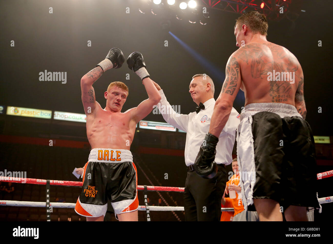 Boxing - Manchester Arena. Dale Coyne celebrates beating Luke Allon ...