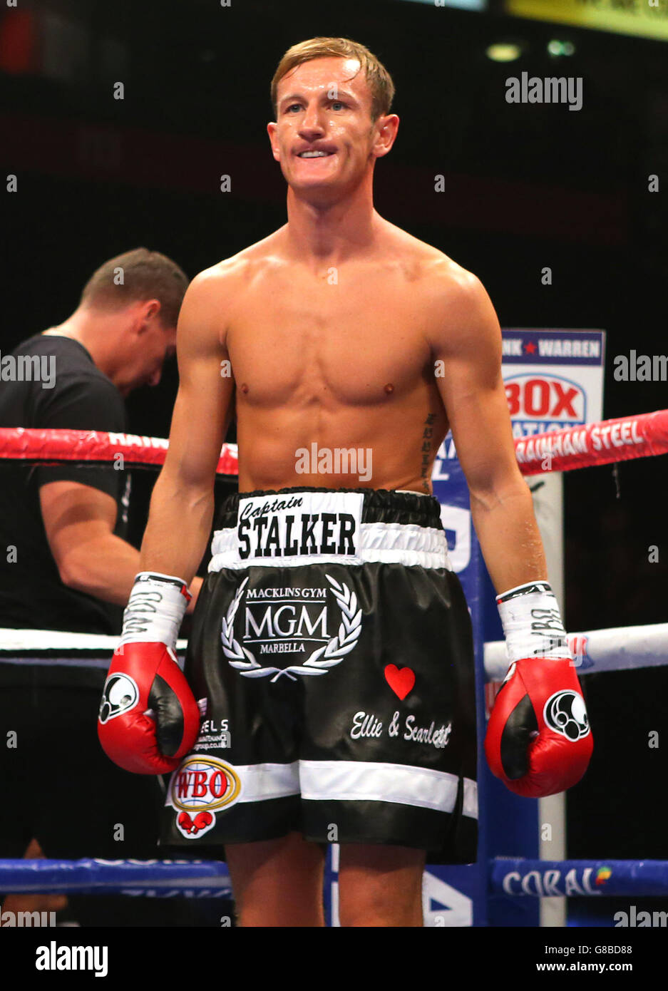 Boxing - Manchester Arena. Thomas Stalker in action against Craig Evans ...