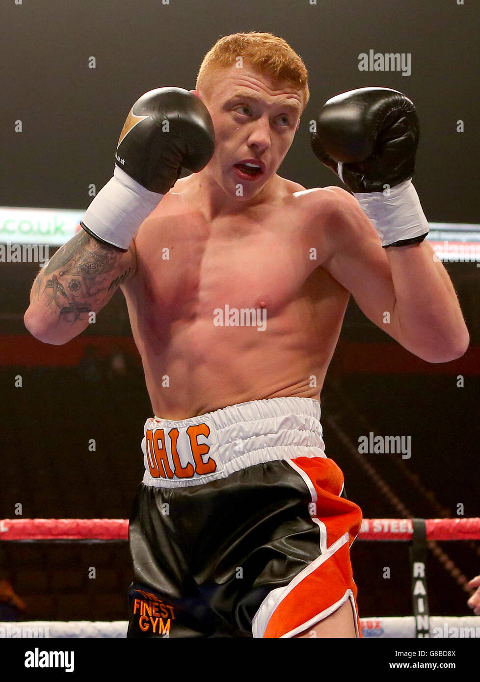 Dale Coyne in action against Luke Allon during their Super Middleweight ...