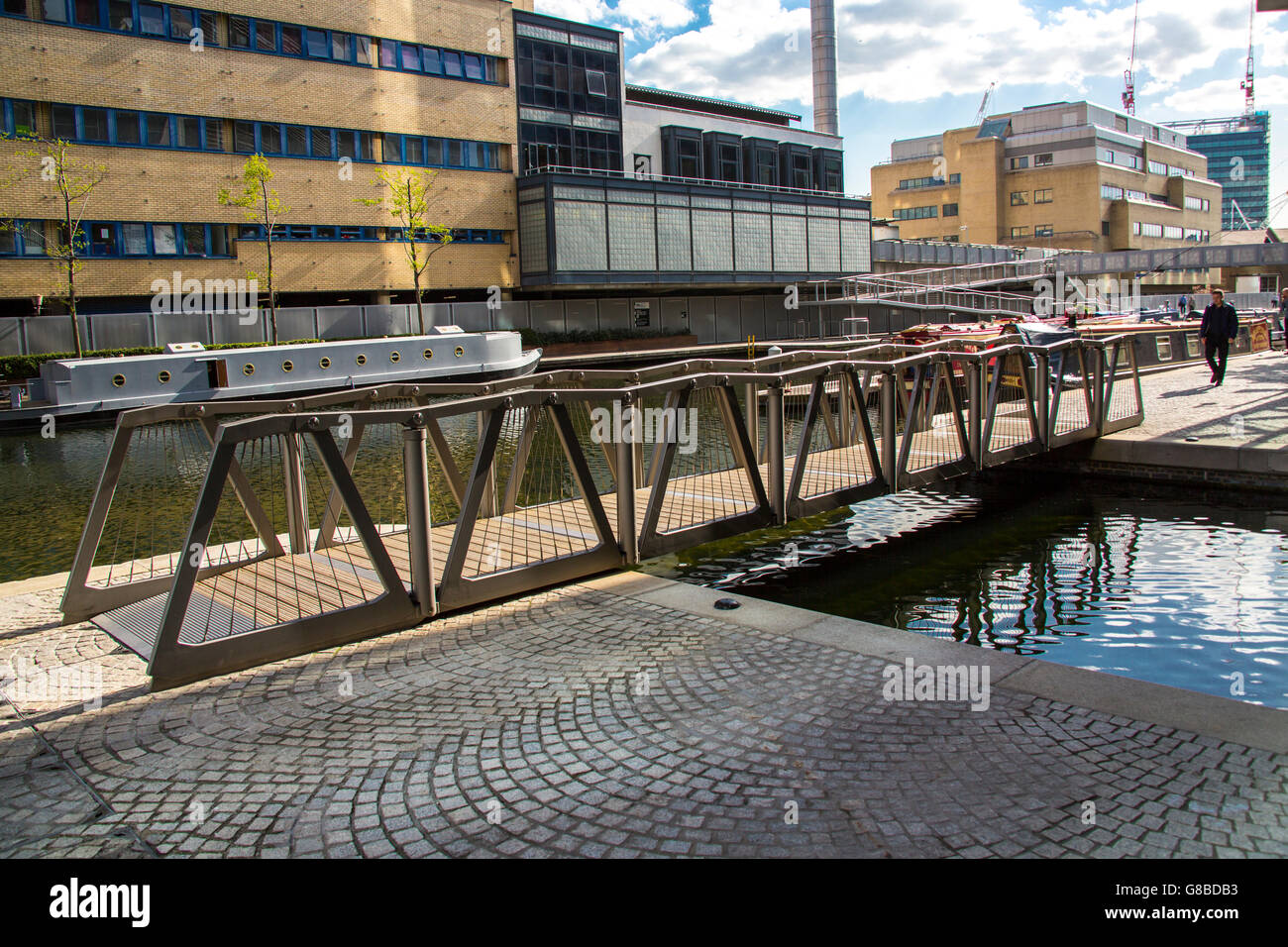 Paddington Basin Rolling Bridge Stock Photo - Alamy