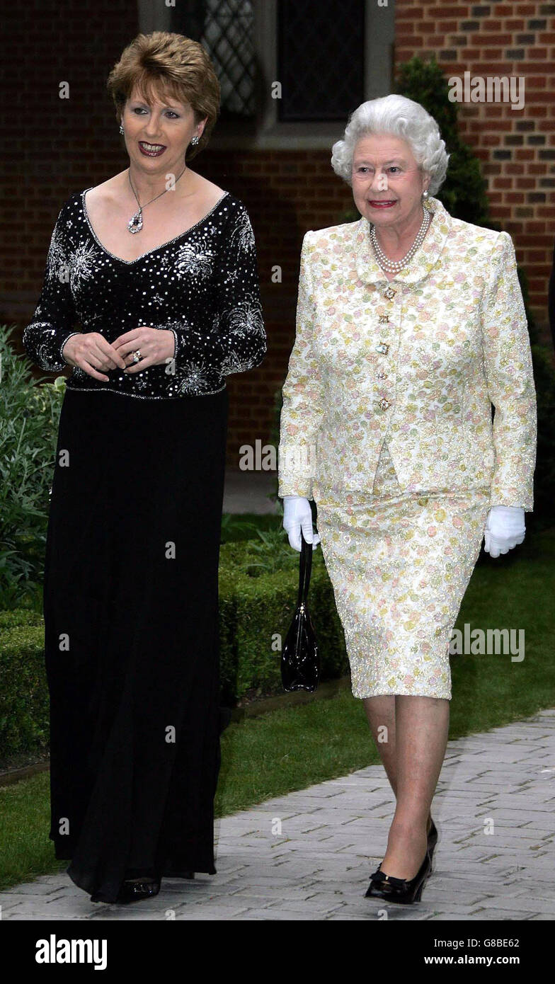 Irish President Mary McAleese and Britain's Queen Elizabeth II during a ...
