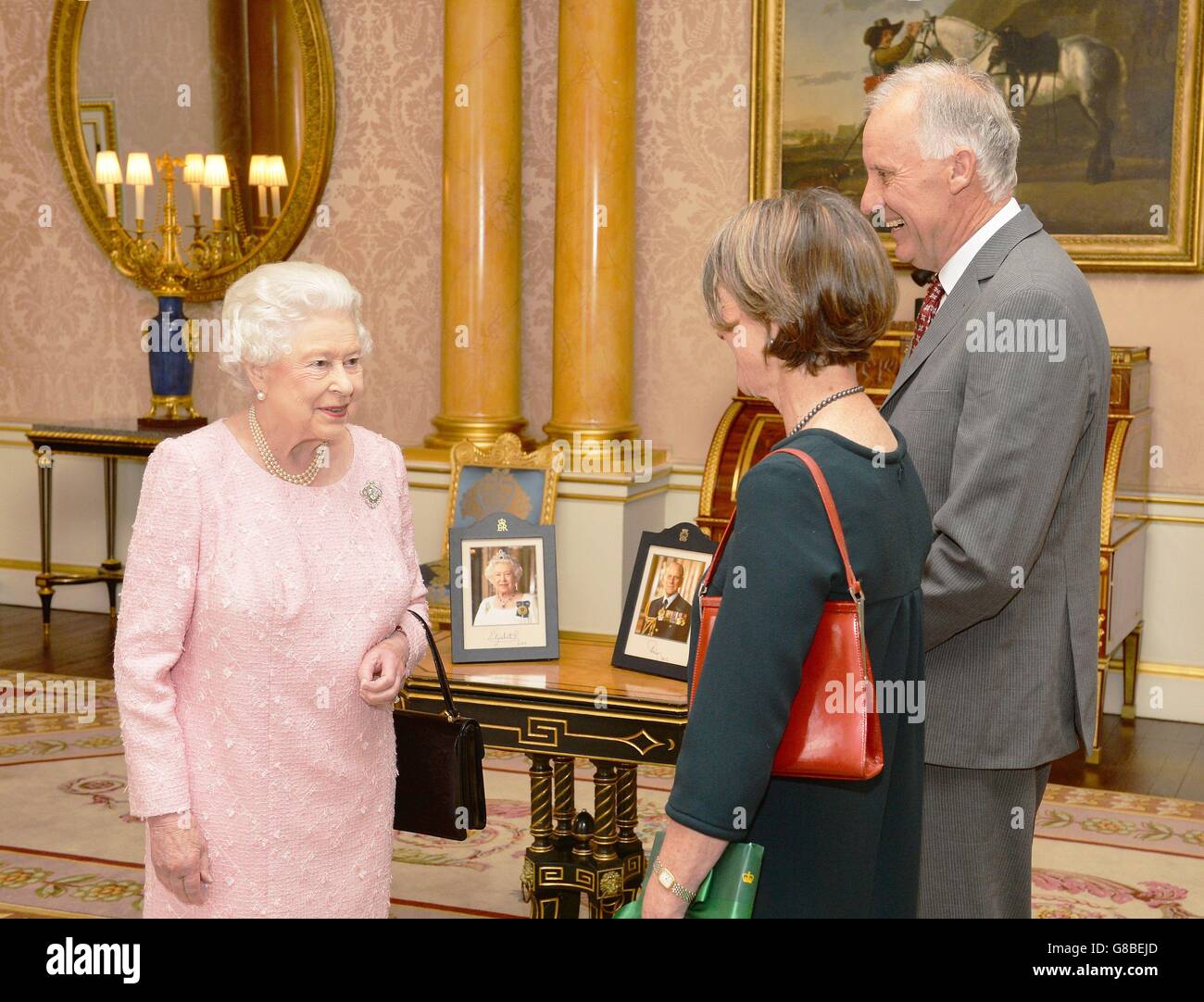 Queen Elizabeth II talks with Her Excellency Professor Kate Warner, the ...
