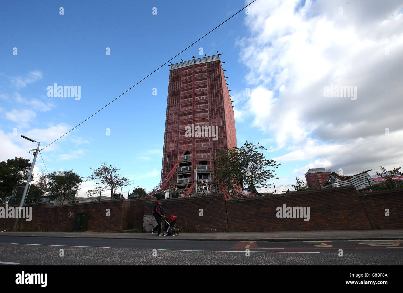 Two blocks of the Red Road flats in Glasgow left partially standing ...