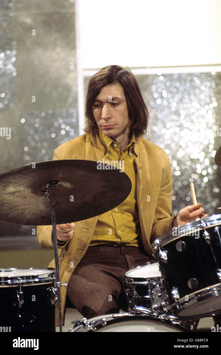 Charlie Watts, Drummer with the Rolling Stones, pictured as the band ...