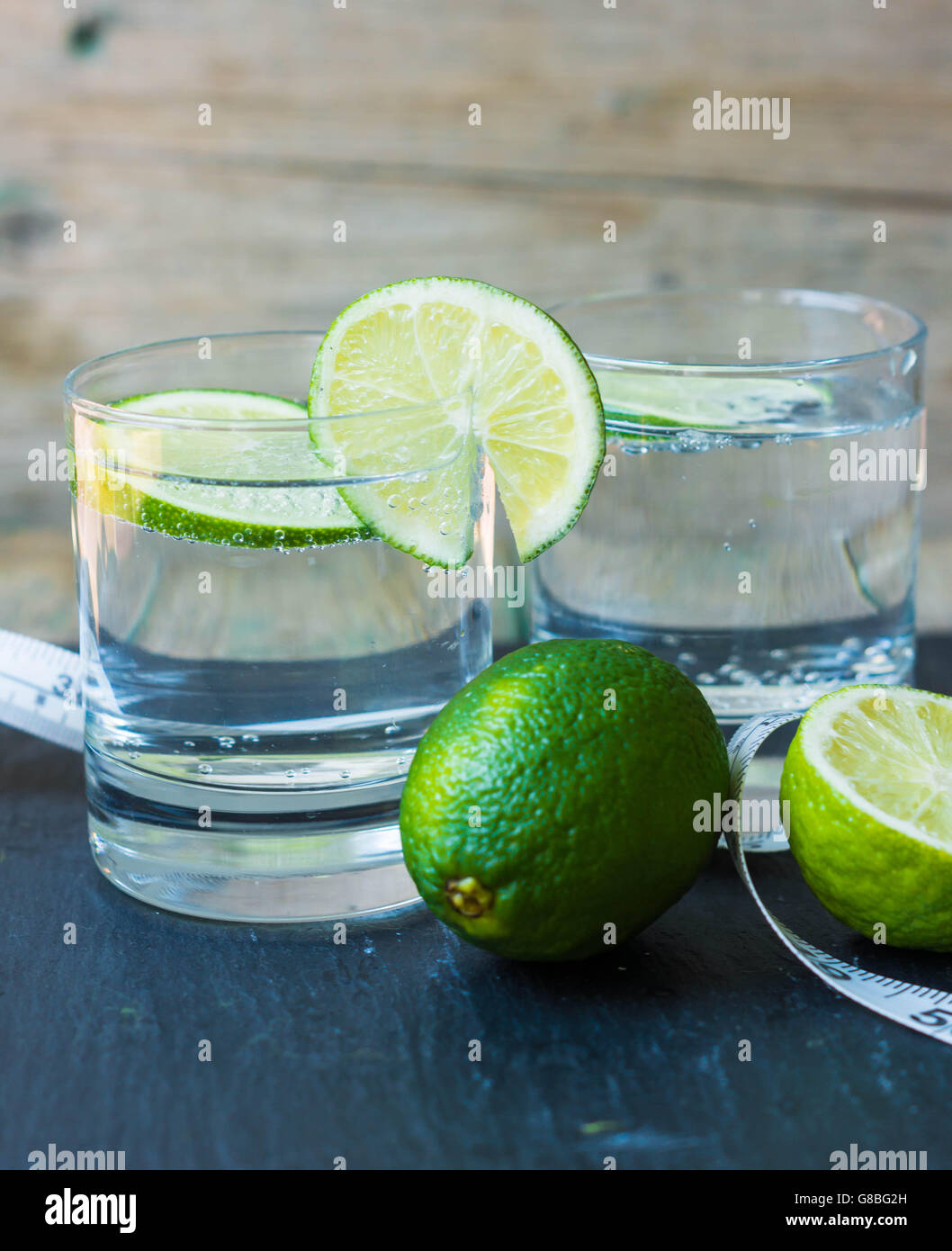 mineral water with lime Stock Photo - Alamy