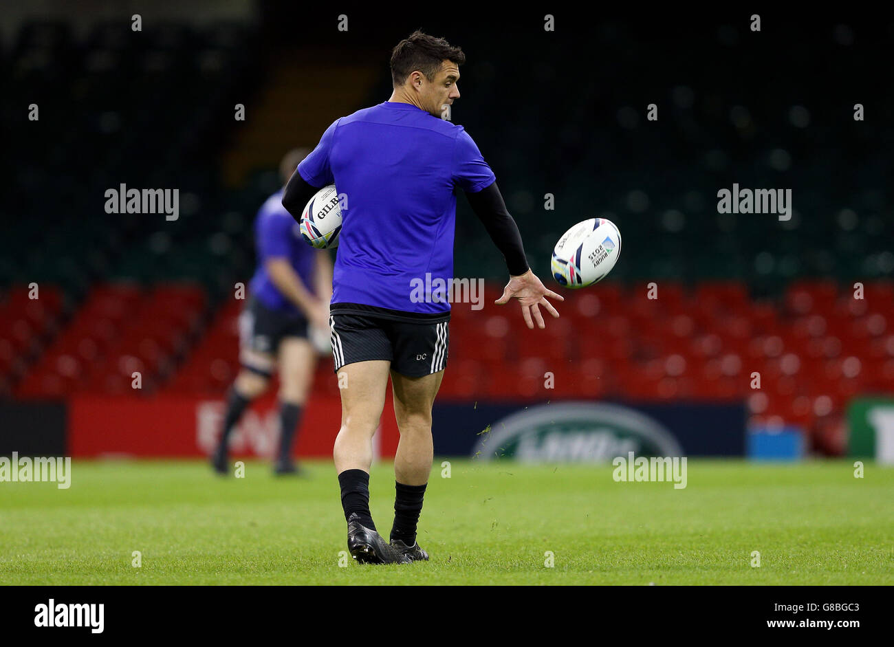 New zealands dan carter captains run millennium stadium hi-res stock ...