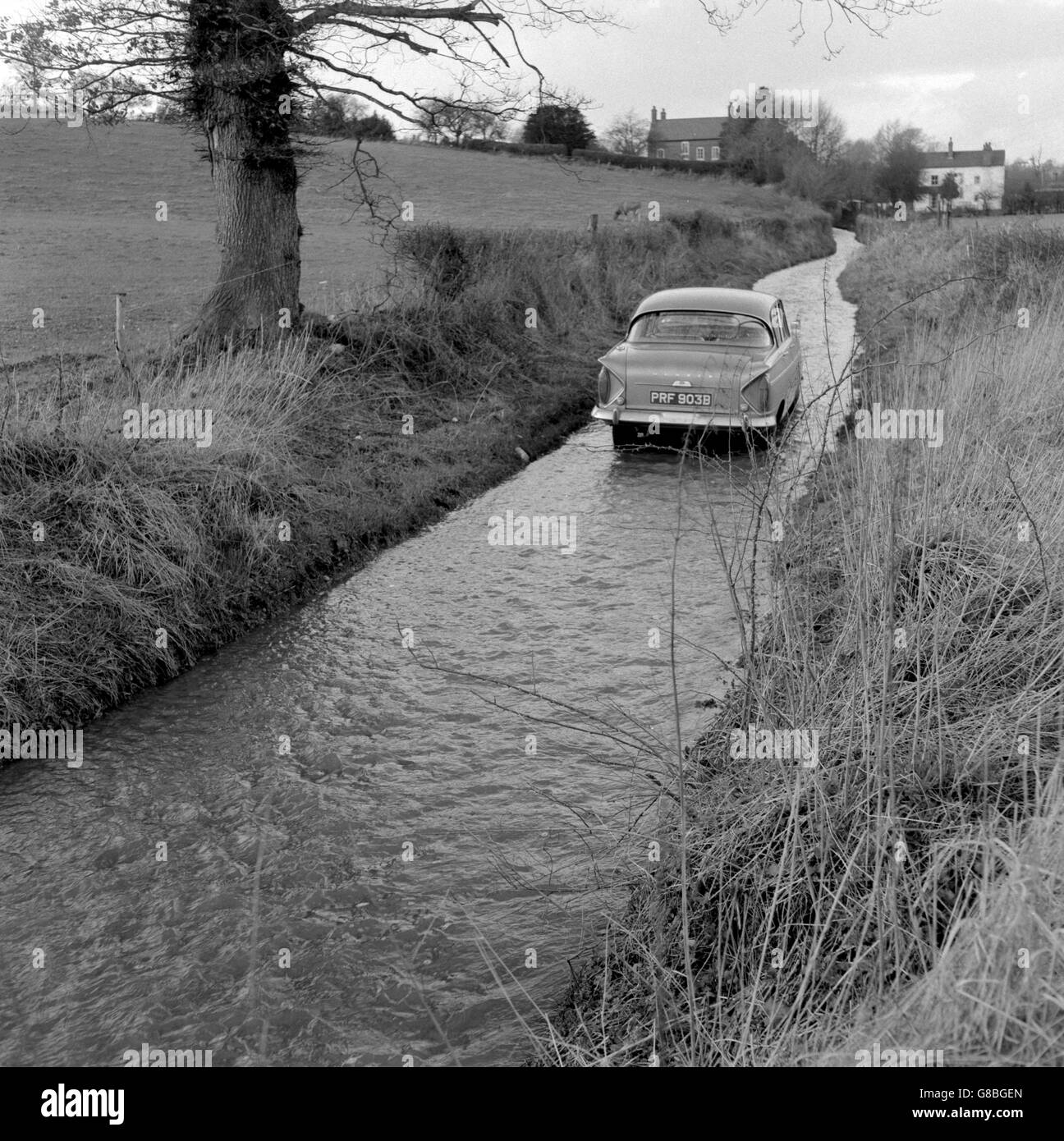 Bennett's Lane, near Pattingham, Wolverhampton, takes a watery route ...