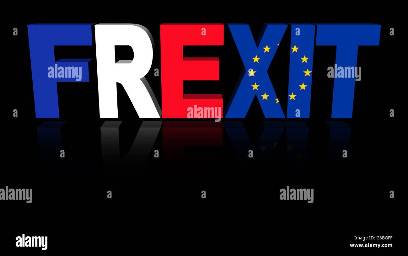 Frexit text with French and Eu flags illustration Stock Photo - Alamy