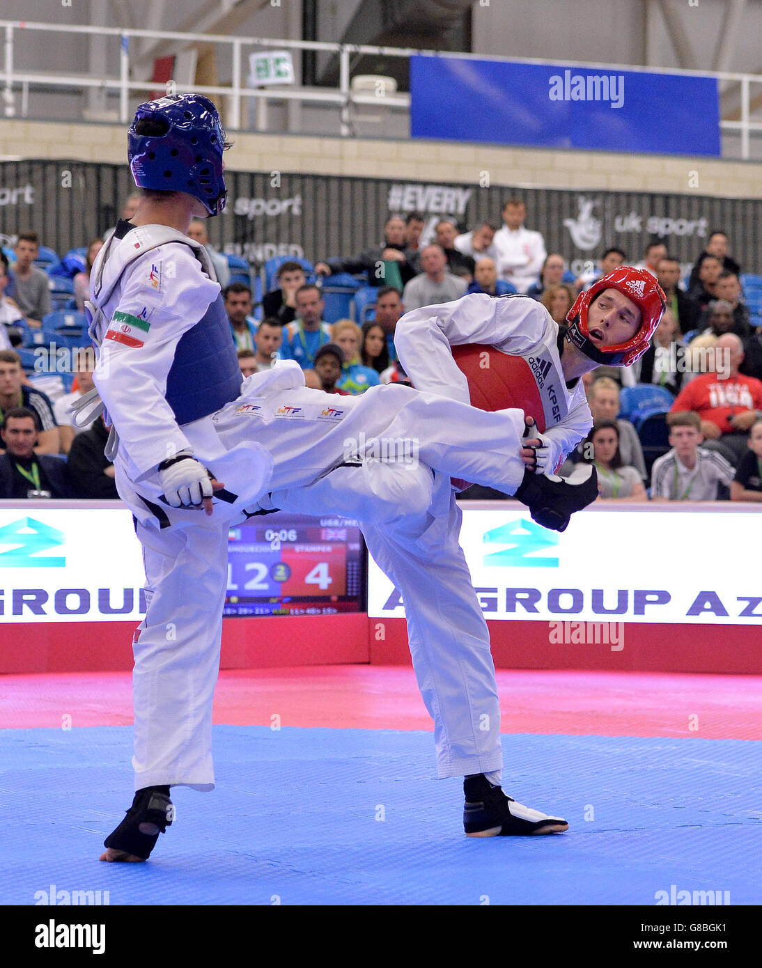 Great Britain's Martin Stamper (right) in action against Iran's ...