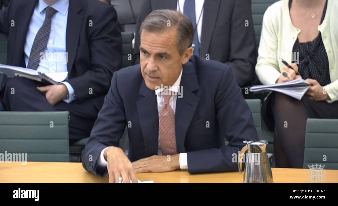 Governor of the Bank of England Mark Carney gives evidence on the Bank ...