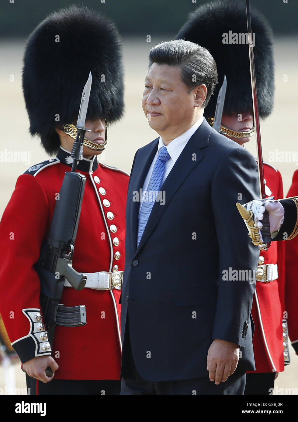 Chinese President Xi Jinping inspects a guard of honour during the ...
