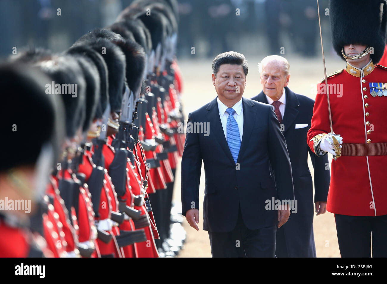 The Duke of Edinburgh accompanies Chinese President Xi Jinping (left ...