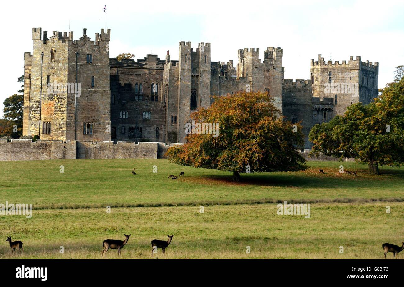 Raby Castle amongst the autumn colours in County Durham Stock Photo - Alamy