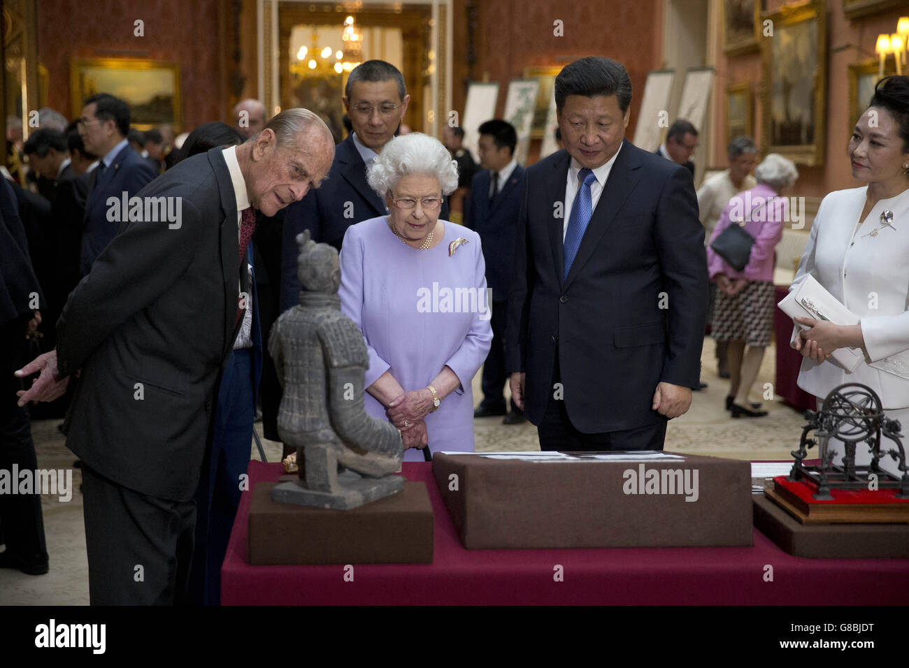 (Left to right) The Duke of Edinburgh, Queen Elizabeth II, Chinese ...