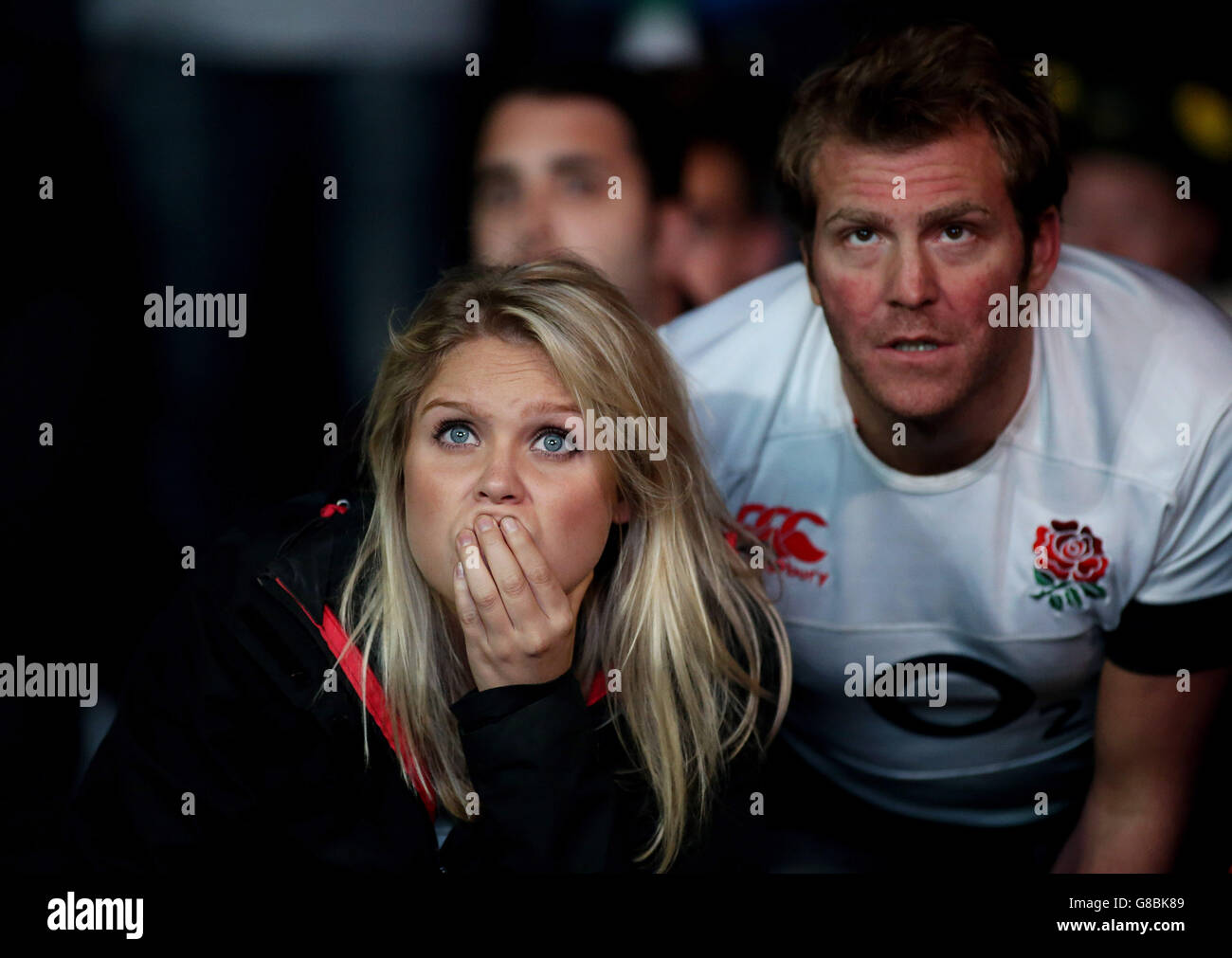 England fan reacting while watching at the Rugby World Cup 2015 Fanzone ...