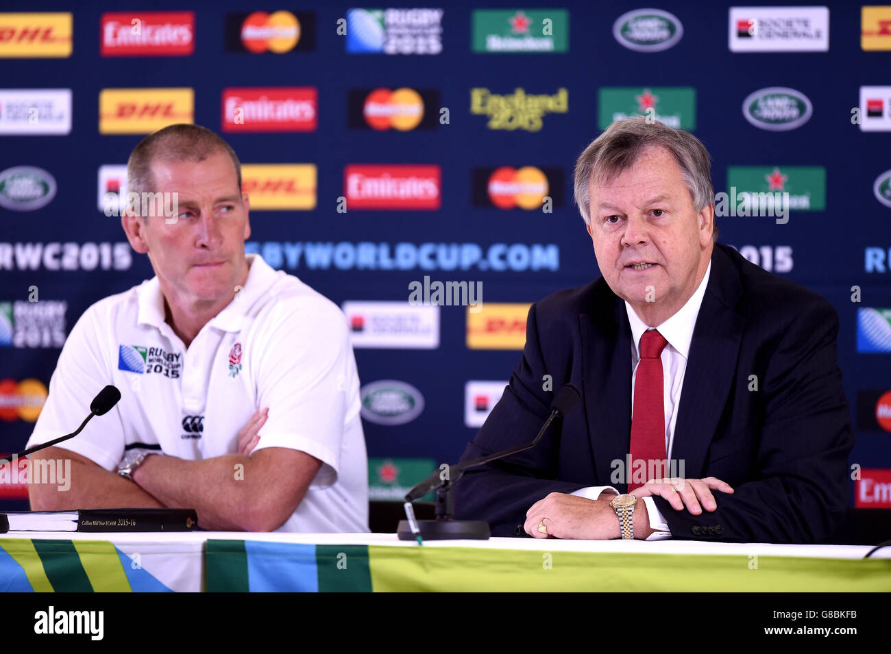 England head coach Stuart Lancaster (left) and Rugby Football Union ...