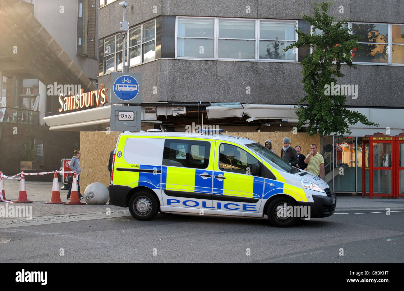 The scene outside the Sainsbury's store in Trinity Street, Coventry, as ...